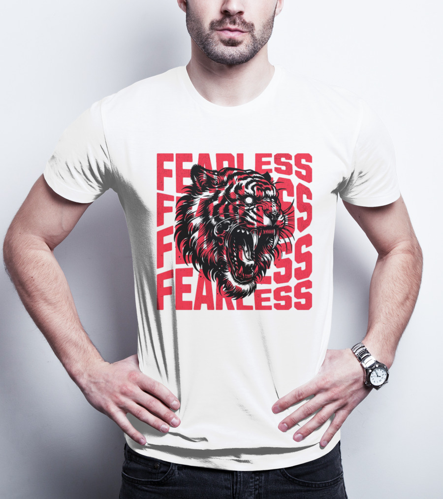 FEARLESS Fearless Tiger Roaring Face T-Shirt