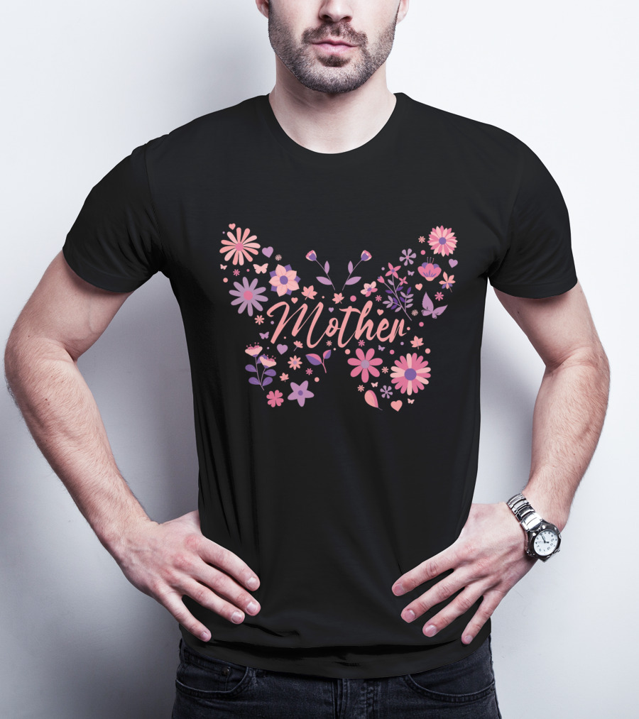 Mother Floral Butterfly Blossoms T-Shirt