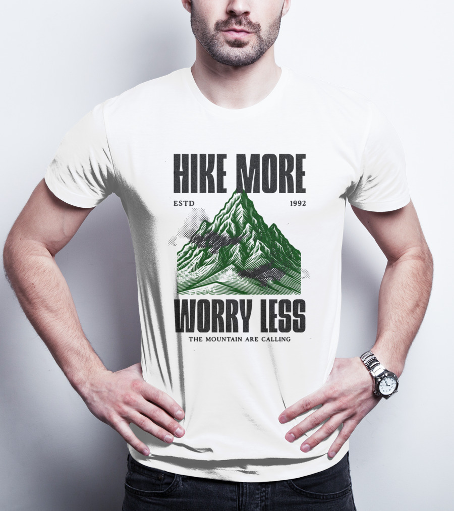 HIKE MORE WORRY LESS ESTD 1992 THE MOUNTAIN ARE CALLING T-Shirt