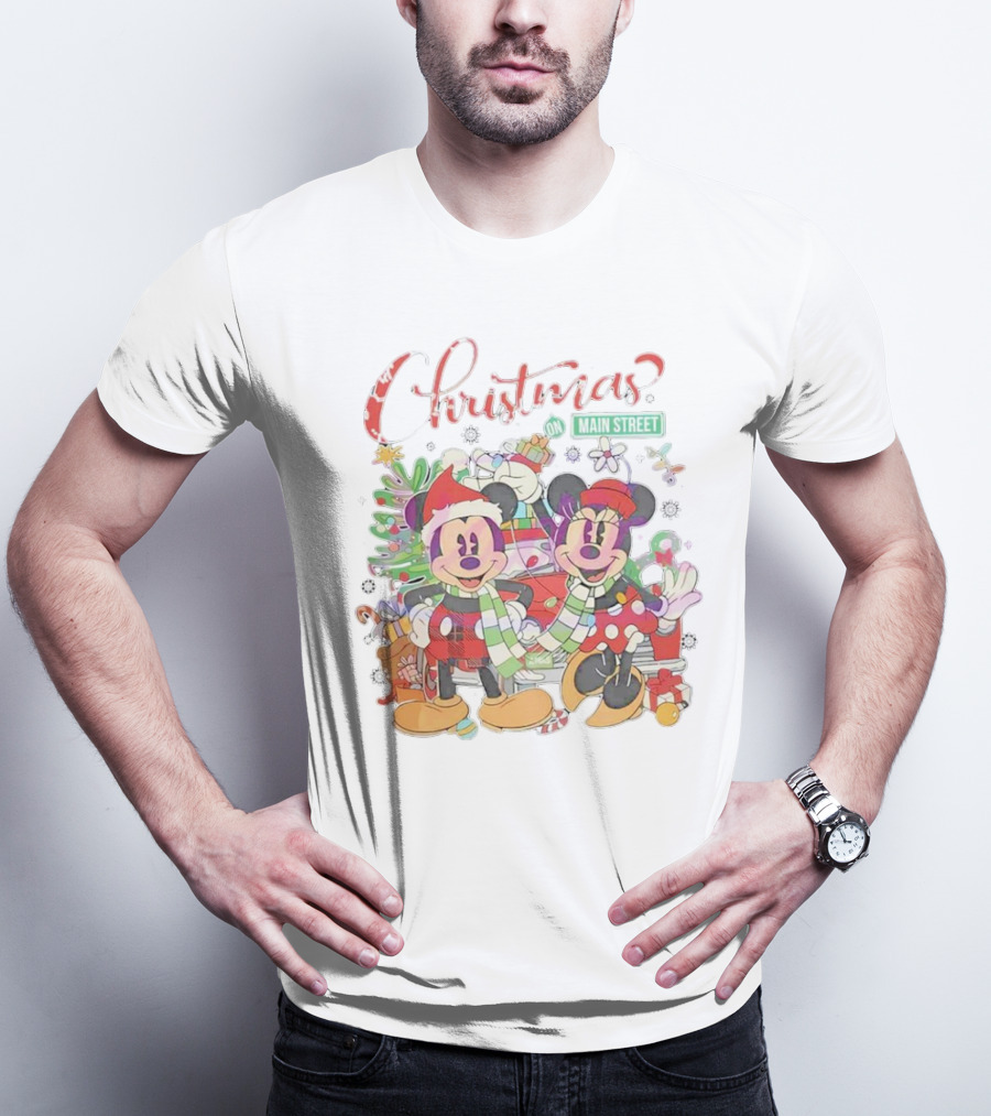 Disney Mickey And Minnie Christmas On Main Street Holiday Magic T-Shirt