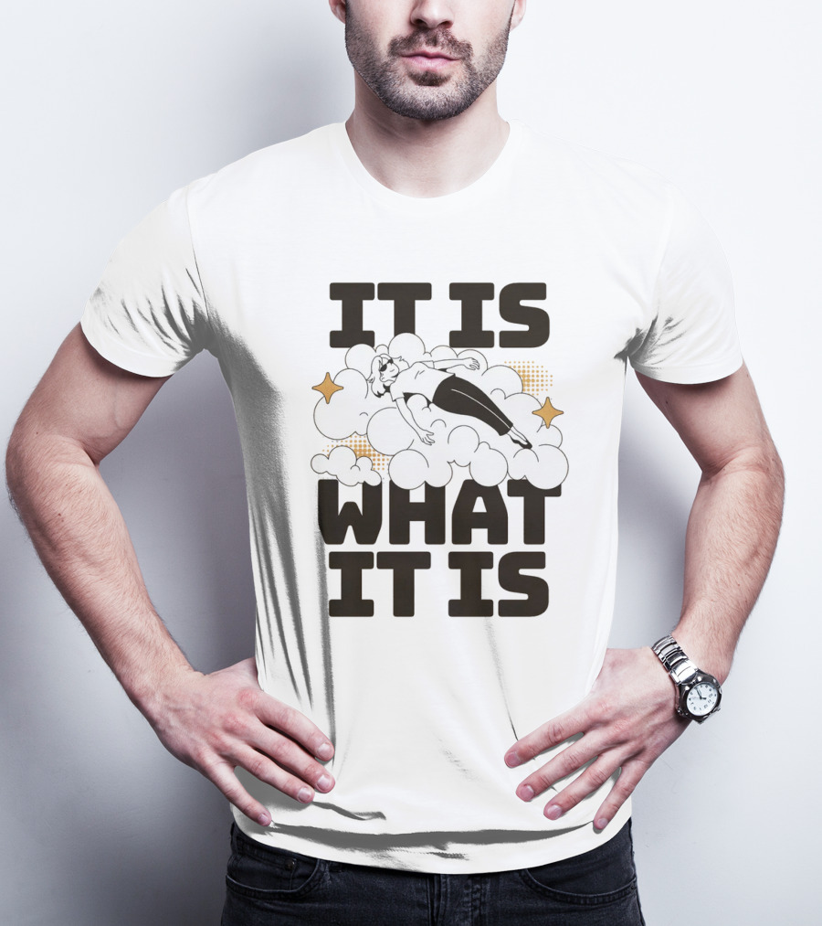 IT IS WHAT IT IS Clouds And Stars Relaxed Figure T-Shirt