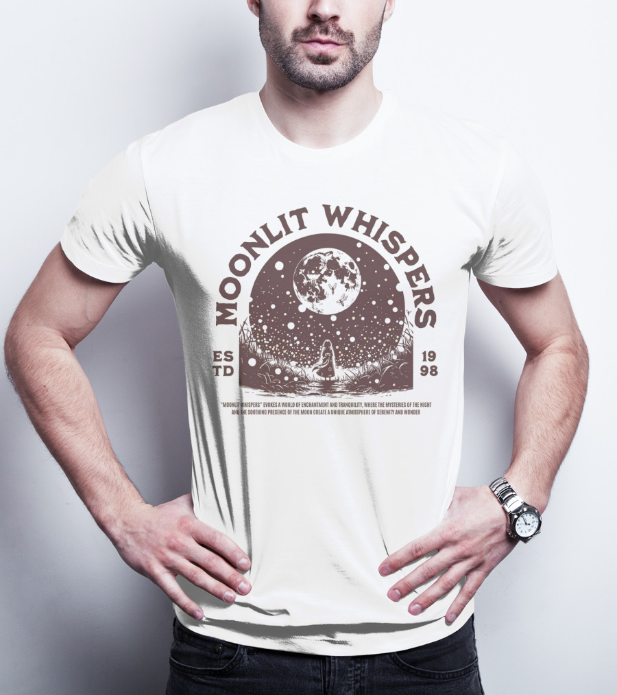 Moonlit Whispers ESTD 1998 Enchantment Serenity Wonders T-Shirt