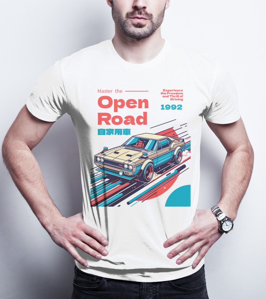 Master The Open Road 1992 Experience The Freedom And Thrill Of Driving Japan Car T-Shirt