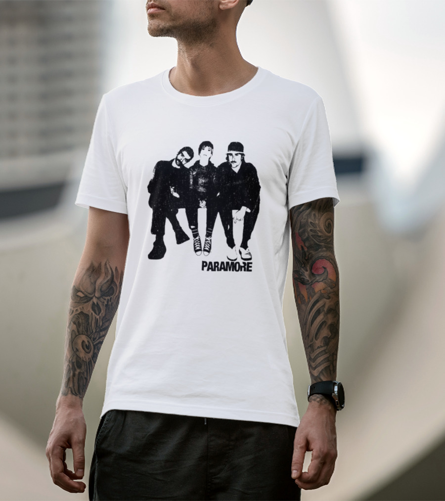 Paramore Music Group Trio Black And White Photo Boyfriend Fit Girls T-Shirt