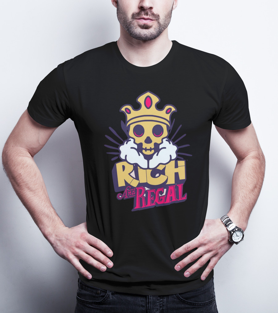 Rich And Regal Skull With Crown Icon T-Shirt