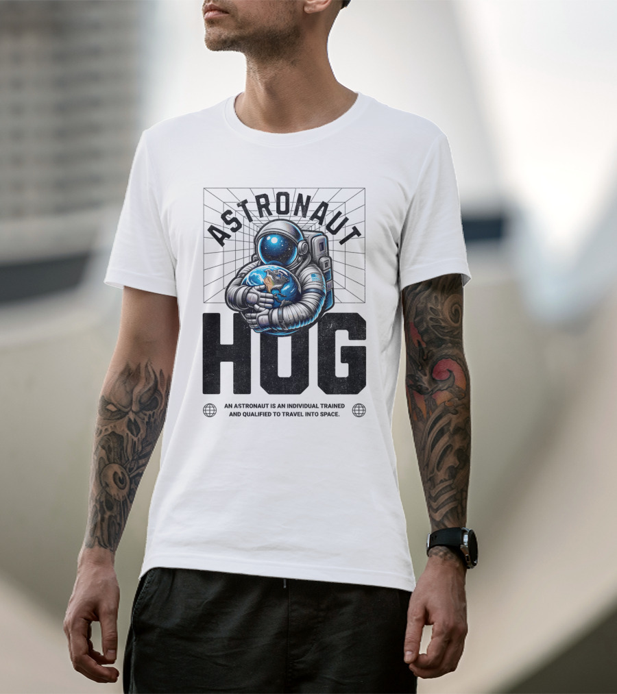 Astronaut Hug Earth Embrace Space Travel Qualification T-Shirt