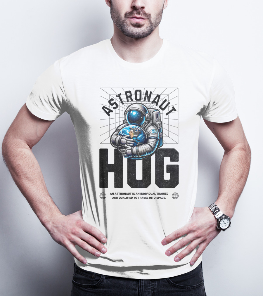 Astronaut Hug Earth Embrace Space Travel Qualification T-Shirt