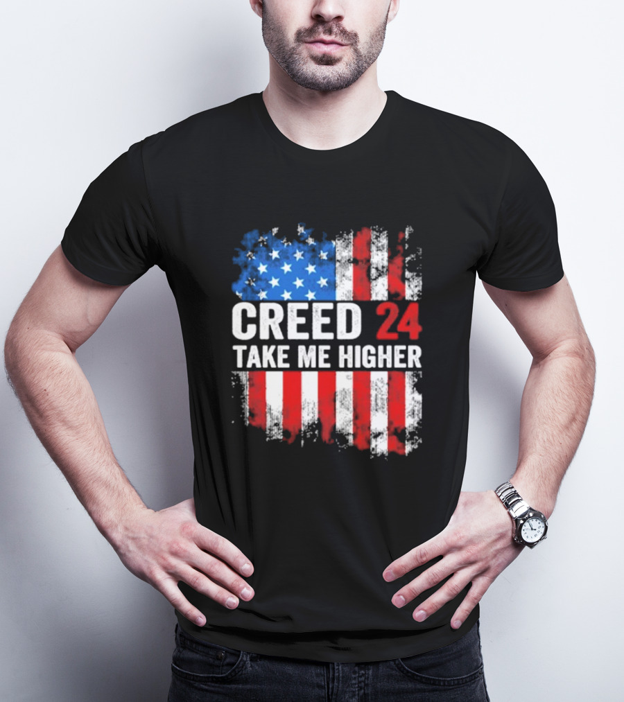 Creed 24 Take Me Higher American Flag T-Shirt