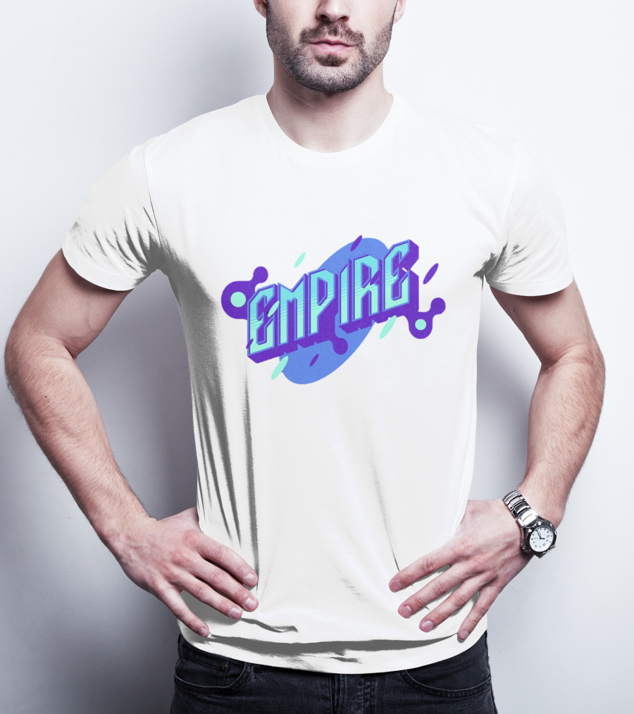 Empire Bold Neon Blue Purple T-Shirt