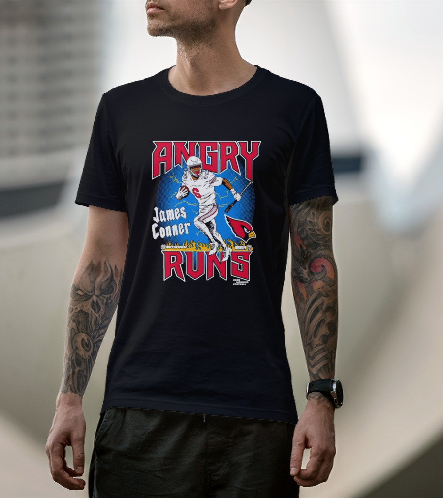 James Conner Angry Runs Arizona Cardinals NFLPA Good Morning Football T-Shirt
