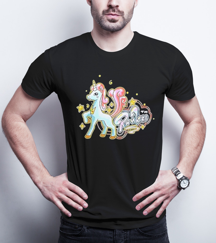 Ranboo TM Unicorn With Stars And Pink Mane T-Shirt