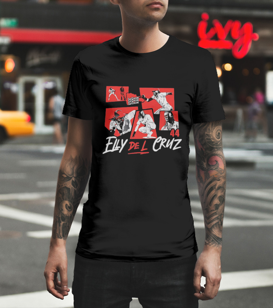Elly De La Cruz La Cocoa 44 Cincinnati Reds Baseball T-Shirt