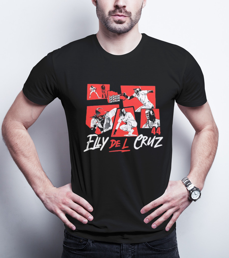 Elly De La Cruz La Cocoa 44 Cincinnati Reds Baseball T-Shirt