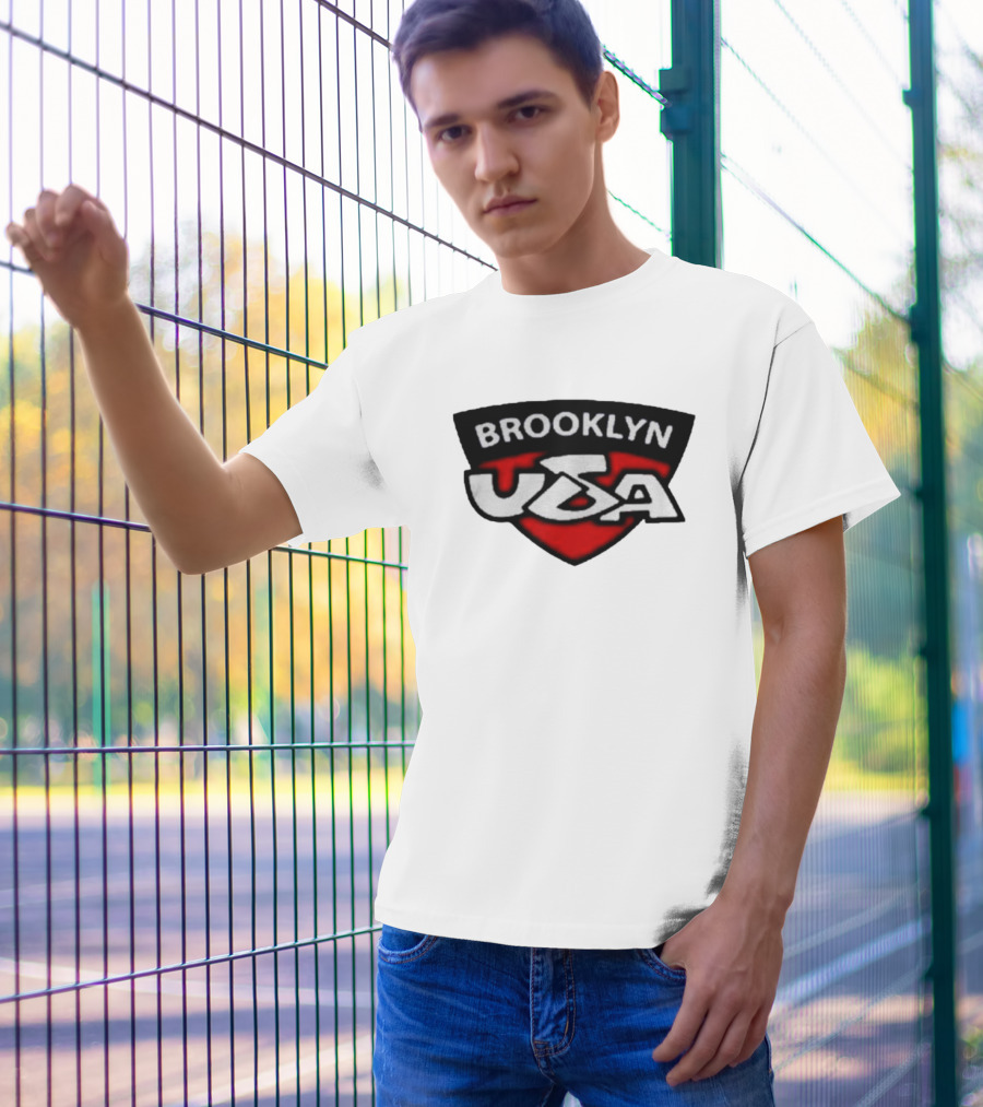 Brooklyn USA Red Black Shield Emblem T-Shirt