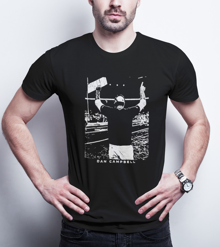 Dan Campbell Detroit Lions Celebratory Gesture Majestic Threads T-Shirt