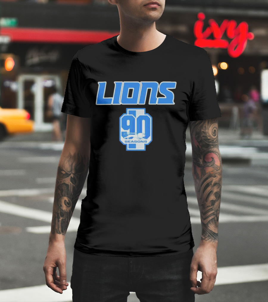 Lions 90 Seasons Celebrating Detroit Football Legacy T-Shirt