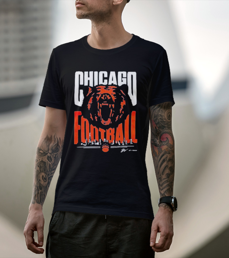 Chicago Football Bear Roar T-Shirt