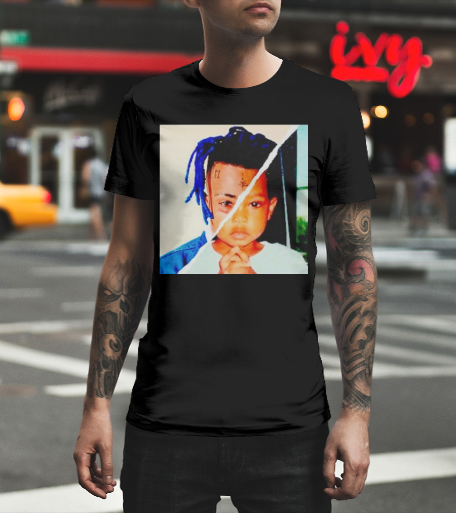 XXXTentacion Rapper Childhood And Adult Portrait Fusion T-Shirt