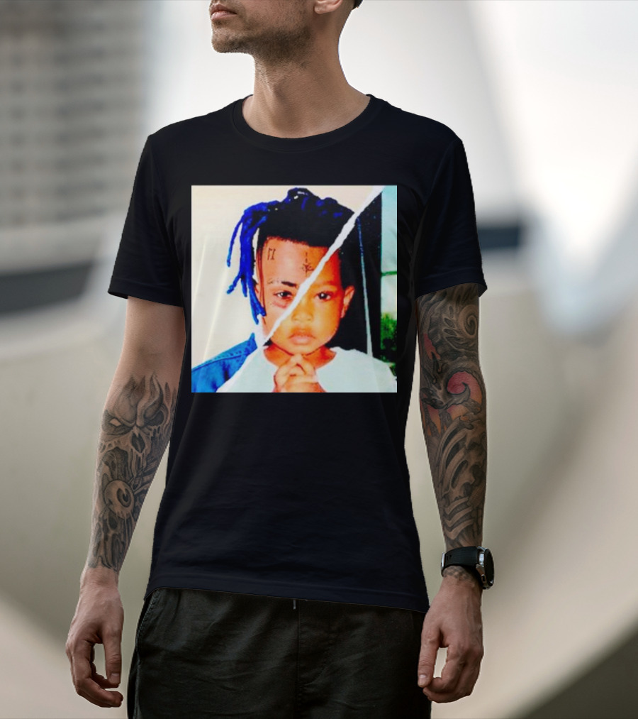 XXXTentacion Rapper Childhood And Adult Portrait Fusion T-Shirt