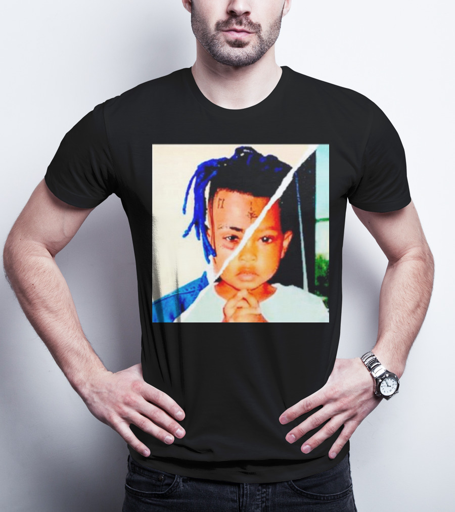 XXXTentacion Rapper Childhood And Adult Portrait Fusion T-Shirt