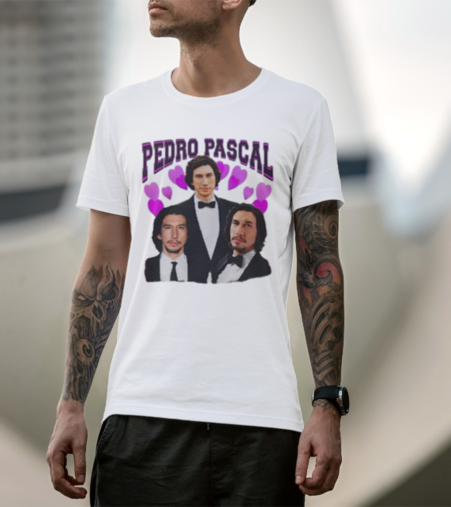 Pedro Pascal Adam Driver Hearts T-Shirt