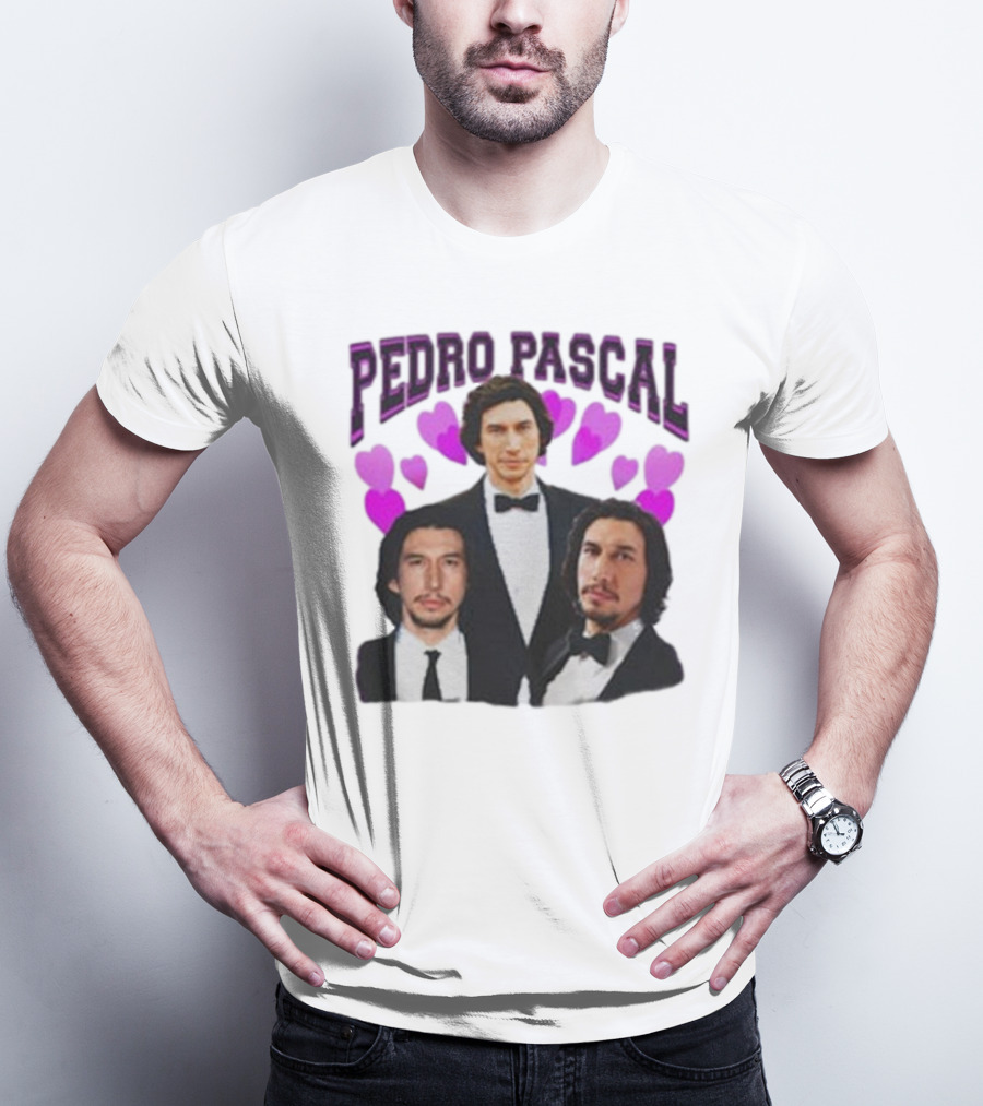 Pedro Pascal Adam Driver Hearts T-Shirt