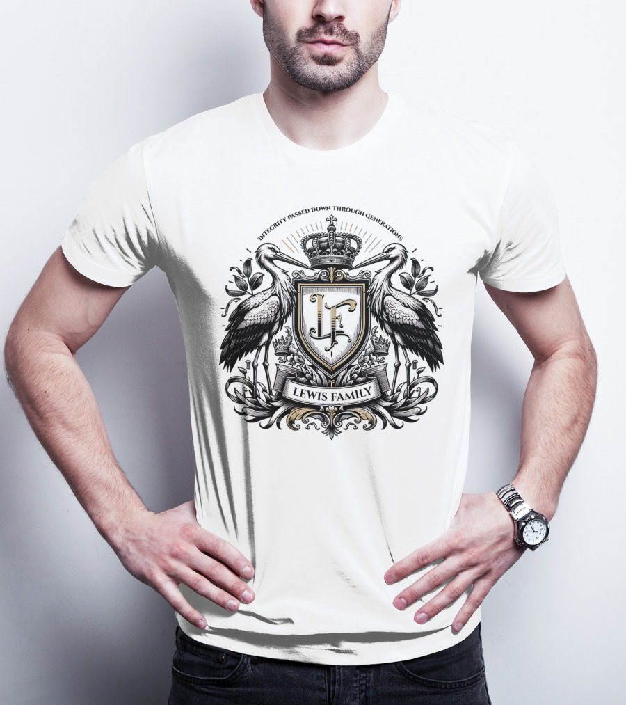 Integrity Passed Down Through Generations LF Lewis Family Crest T-Shirt
