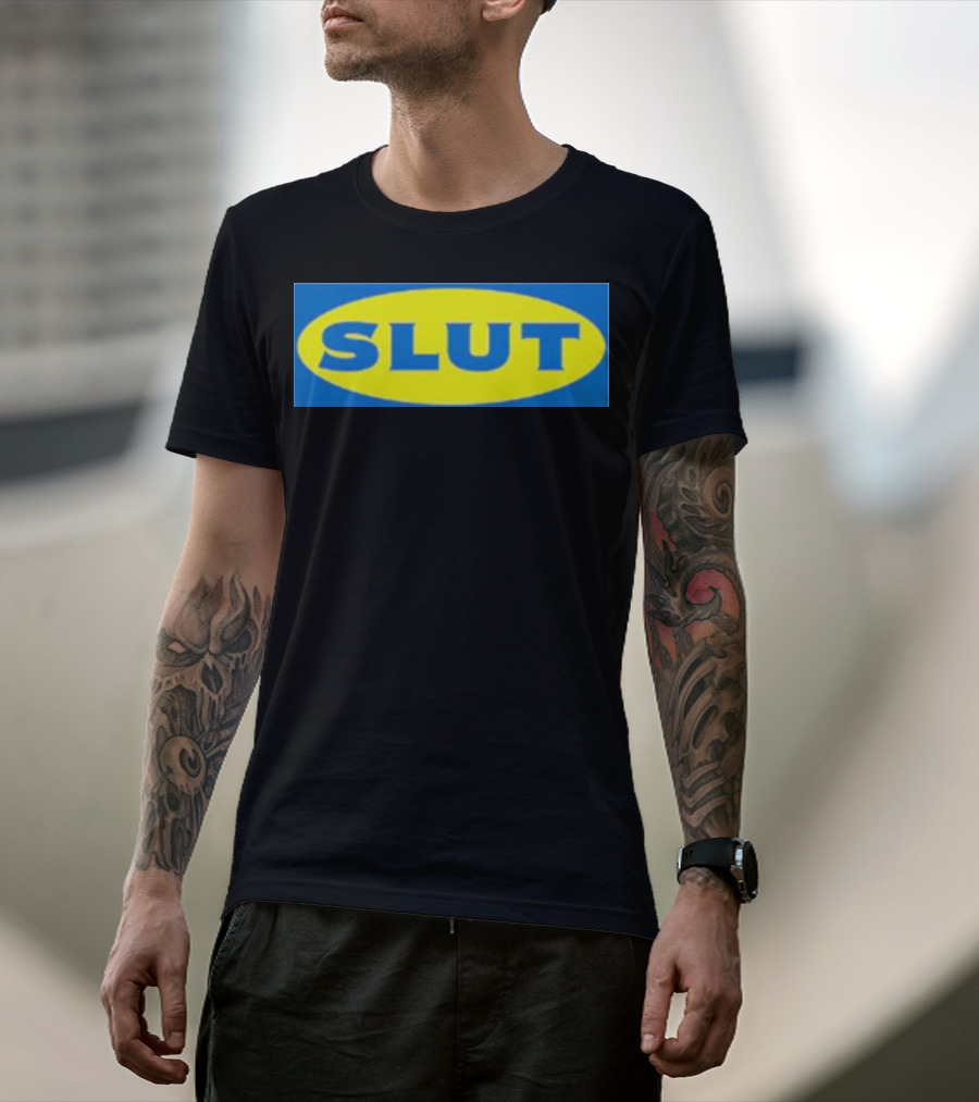 SLUT Parody Of Swedish Iconic Branding T-Shirt