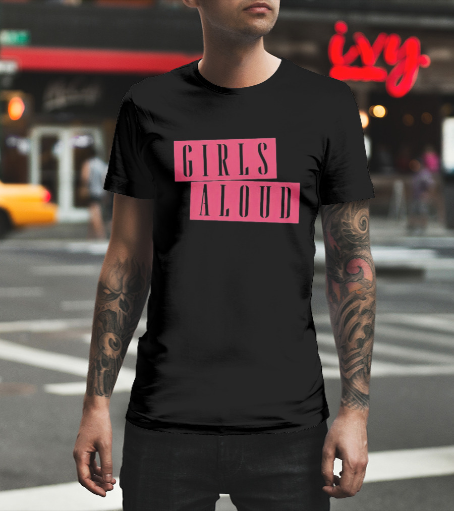 Girls Aloud Retro Stencil Block Text T-Shirt