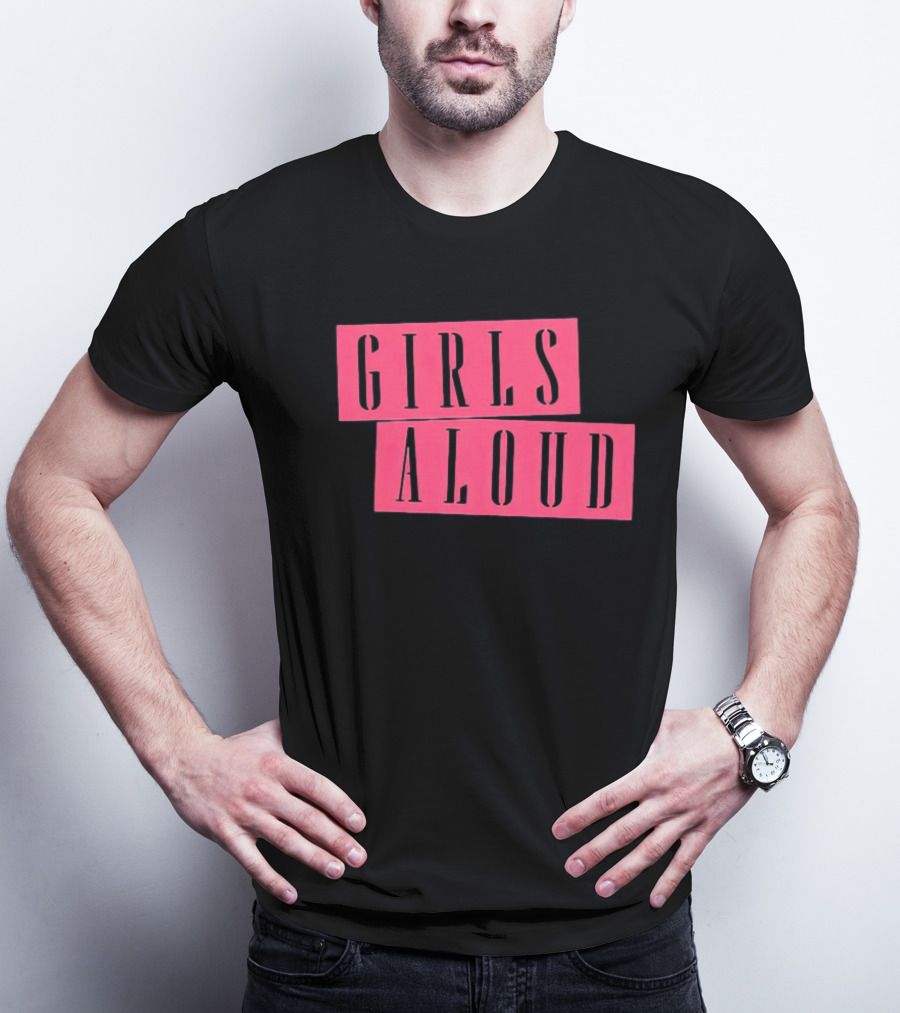 Girls Aloud Retro Stencil Block Text T-Shirt
