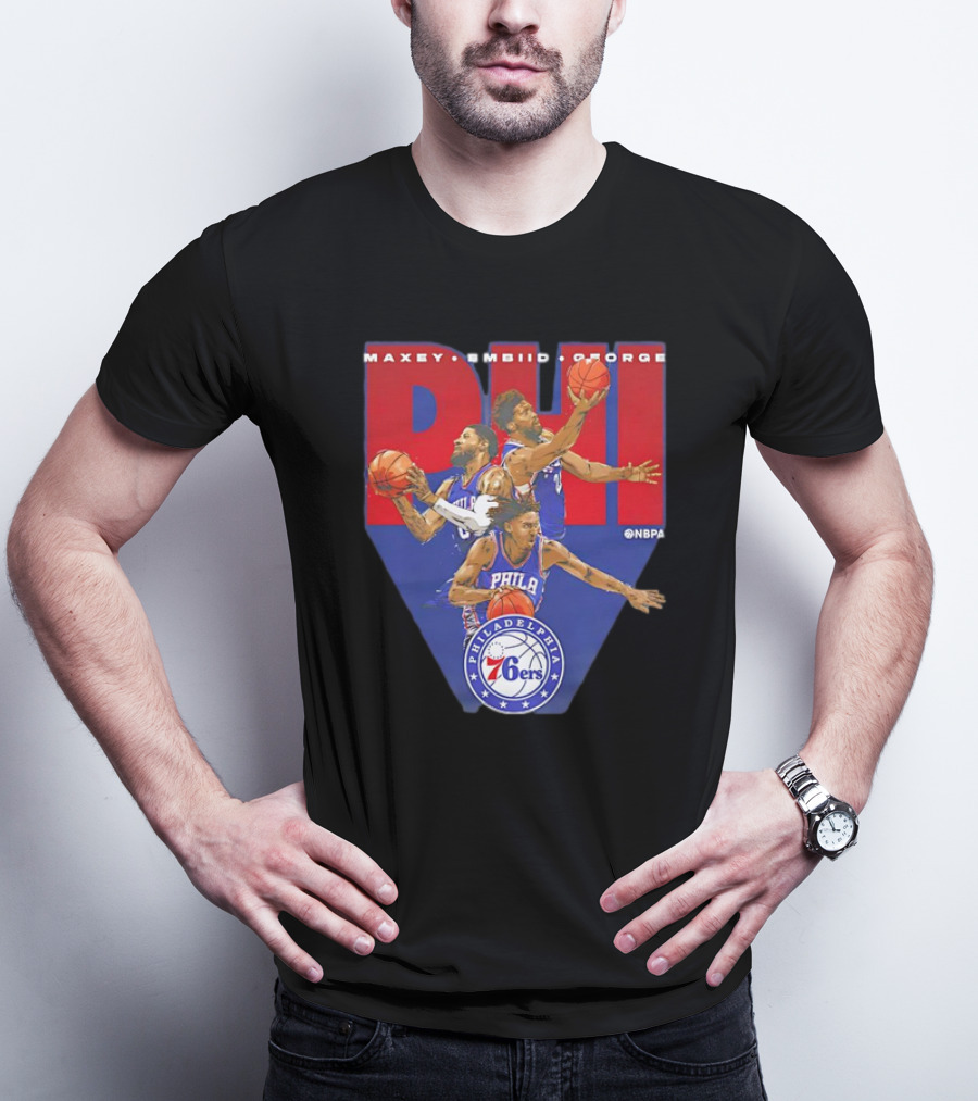Maxey Embiid George PHI Philadelphia 76ers NBA Players T-Shirt