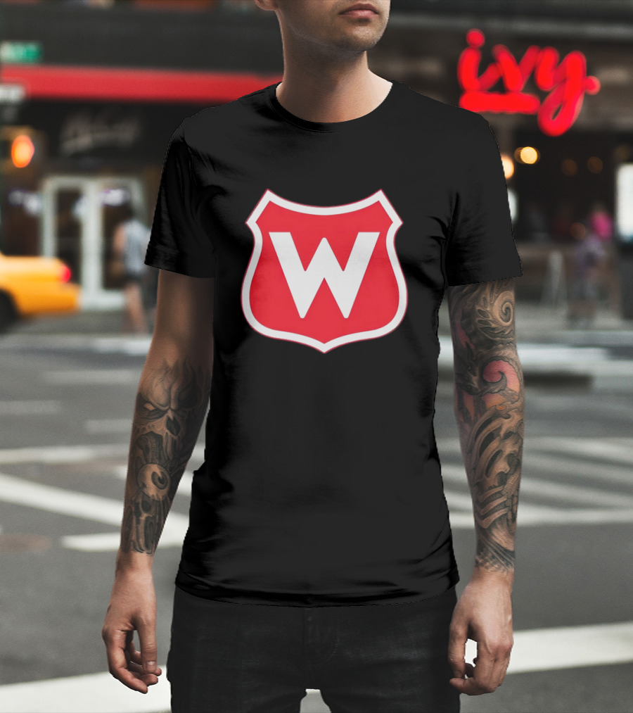 Montreal Wanderers Red White Shield Emblem With Bold W T-Shirt