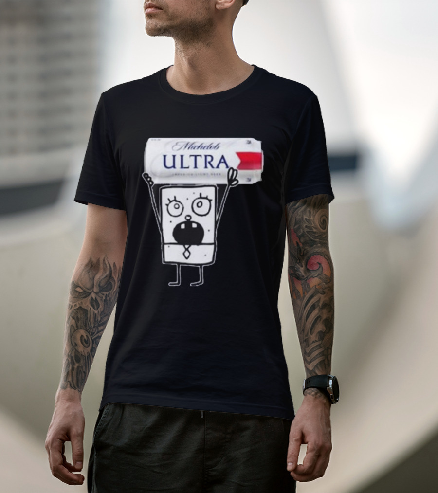 Doodlebob Michelob Ultra Holding Beer Can T-Shirt