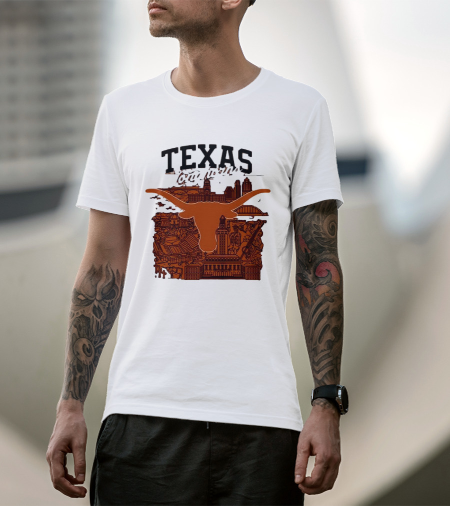 Texas Longhorns Burnt Orange City Skyline T-Shirt
