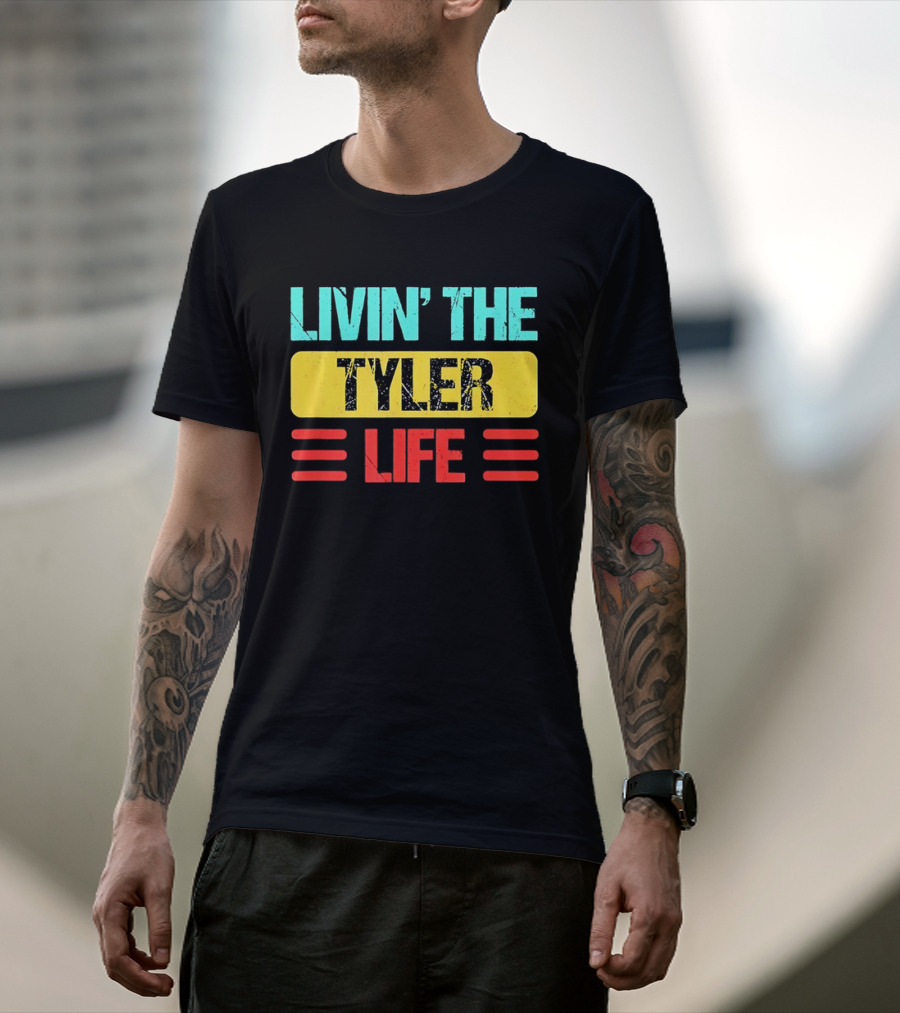 Livin The Tyler Life Retro Color Blocks T-Shirt