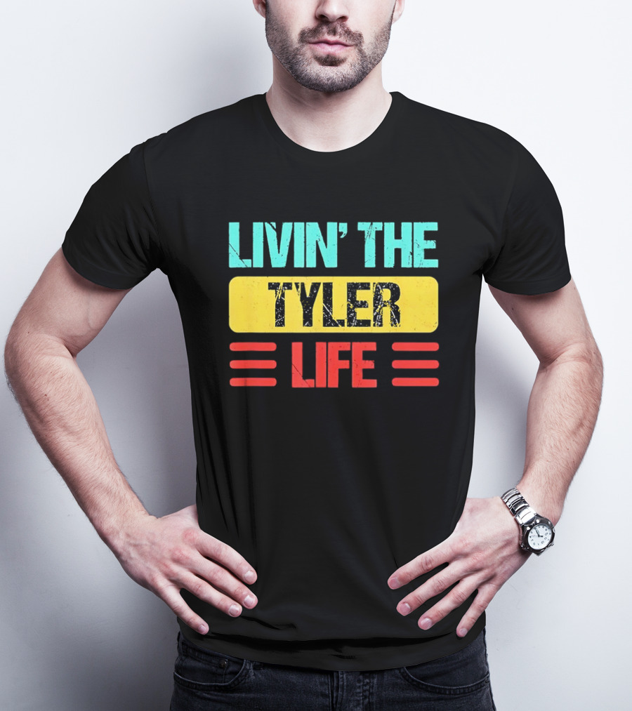 Livin The Tyler Life Retro Color Blocks T-Shirt
