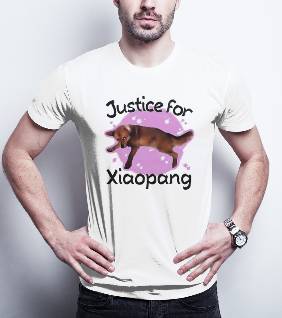 Justice For Xiaopang Cute Animal Pink Starry Circle T-Shirt