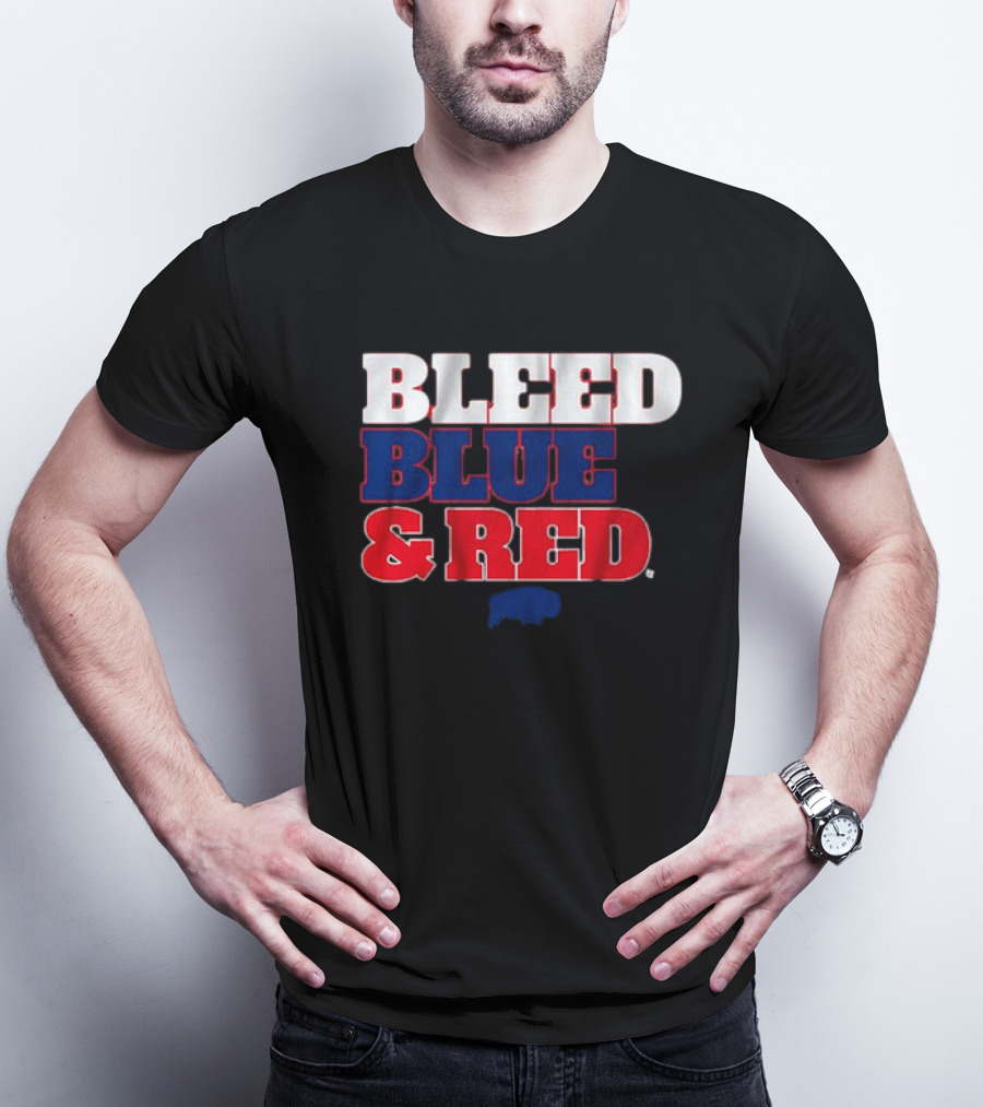 Buffalo Football Bleed Blue And Red Team Spirit T-Shirt