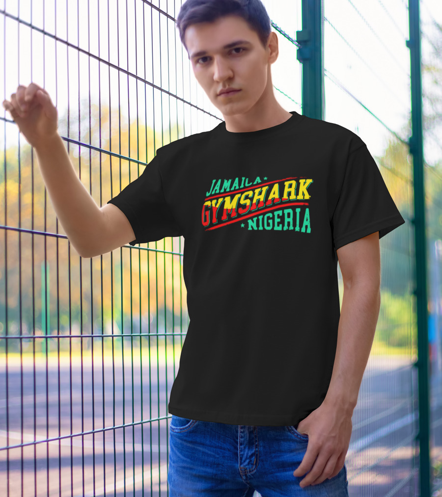 Jamaica Gymshark Nigeria Retro Styled Text T-Shirt