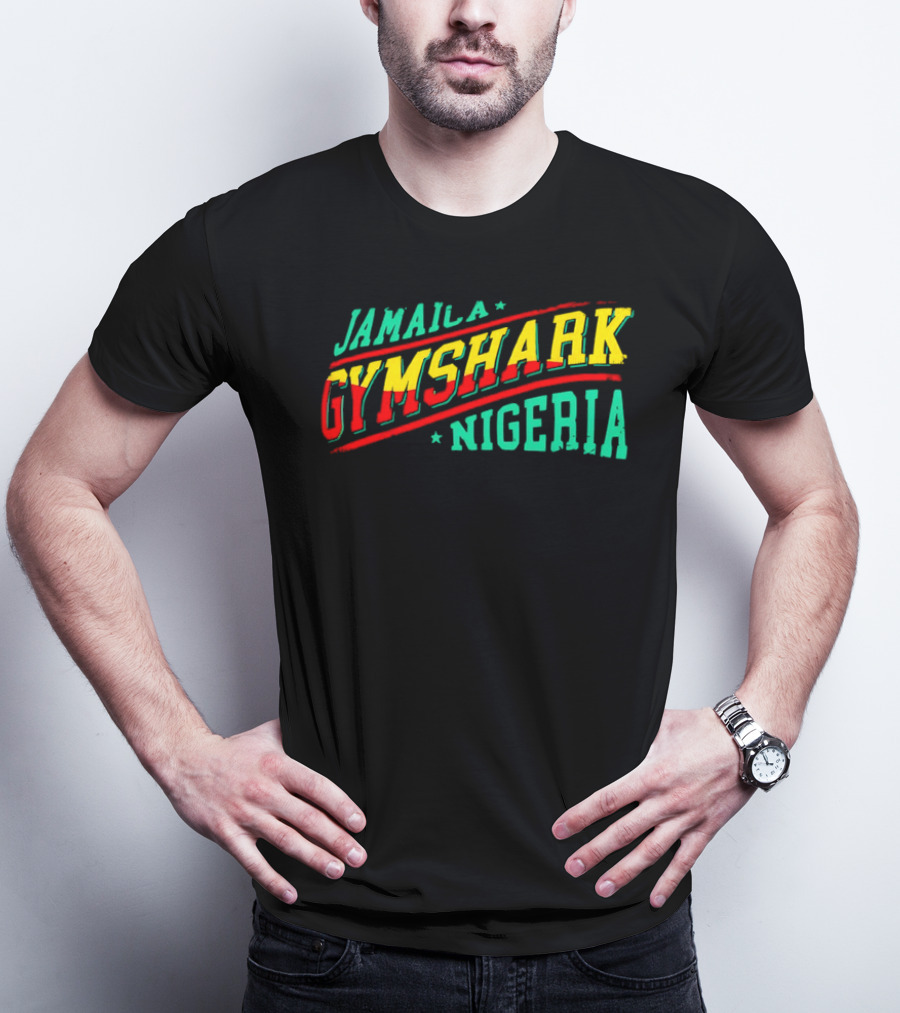 Jamaica Gymshark Nigeria Retro Styled Text T-Shirt