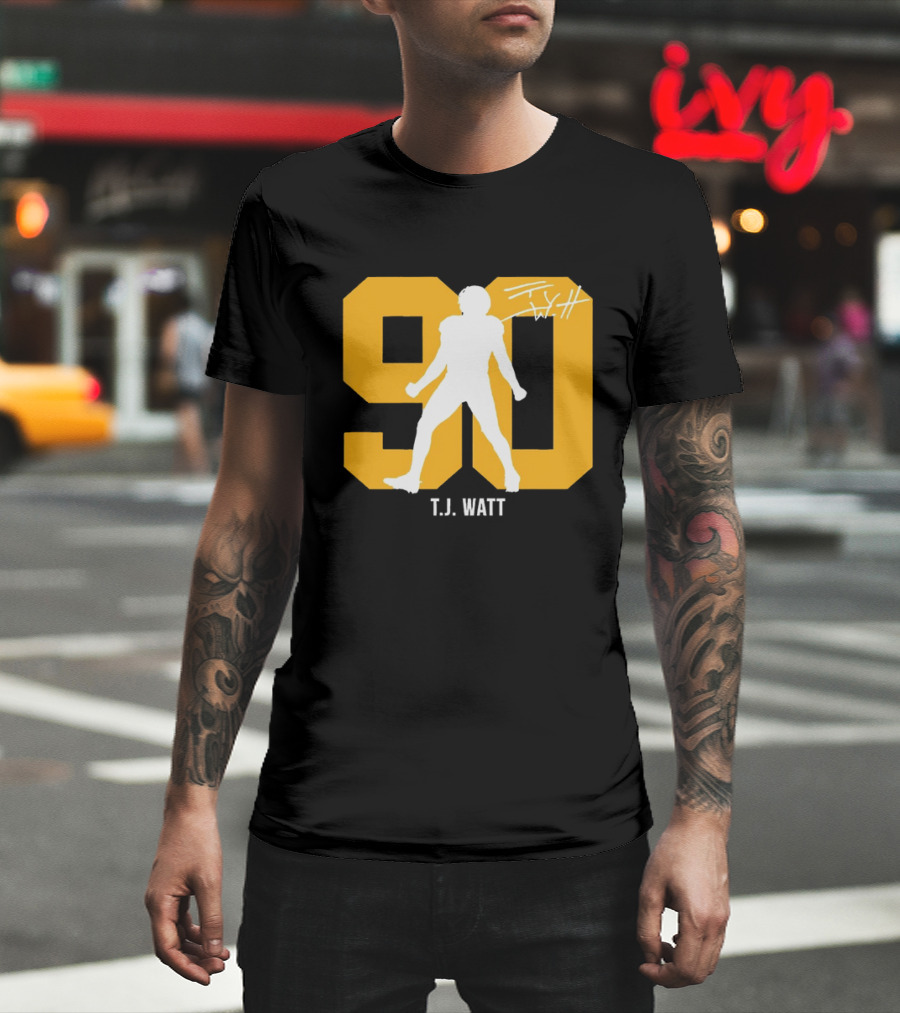 T.J. Watt 90 Silo Signature Number T-Shirt