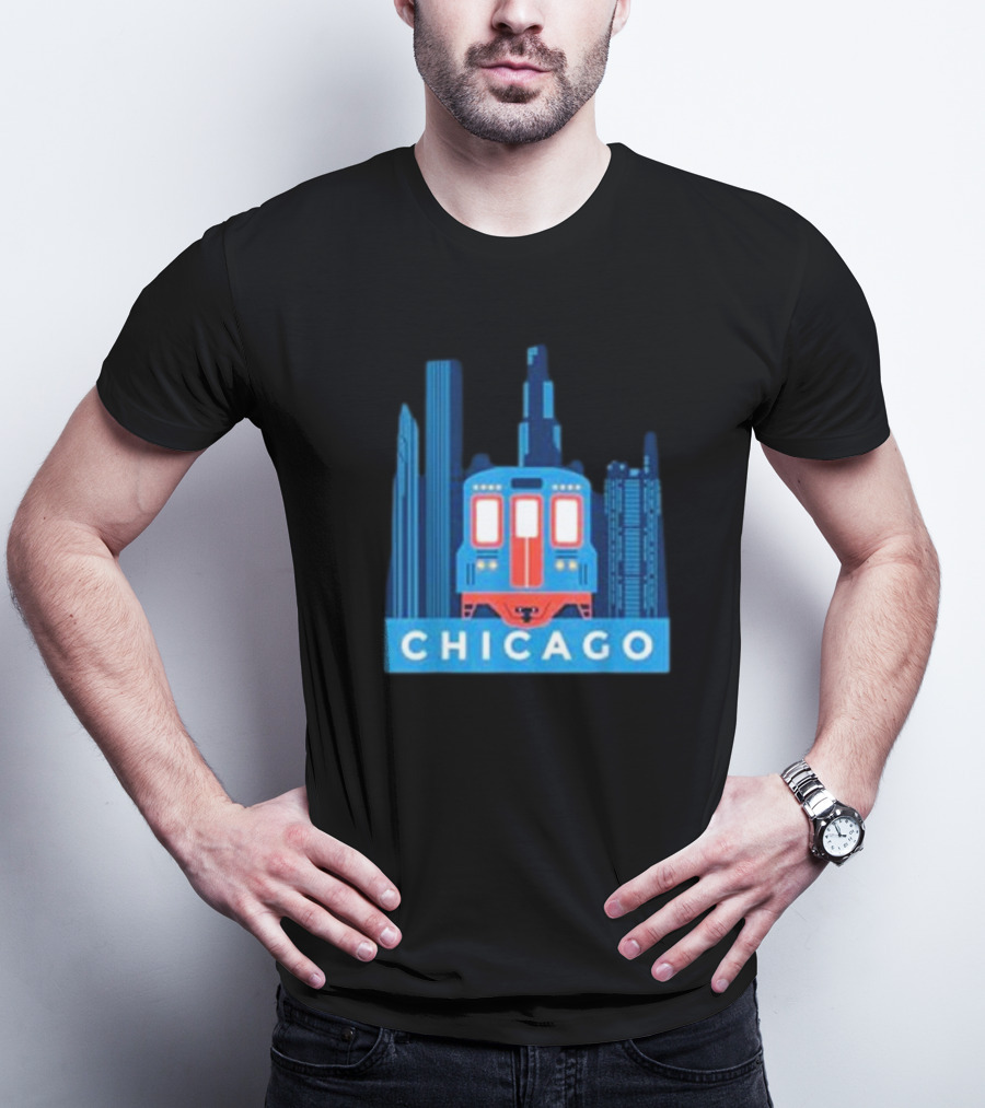 Chicago Skyline El Train T-Shirt
