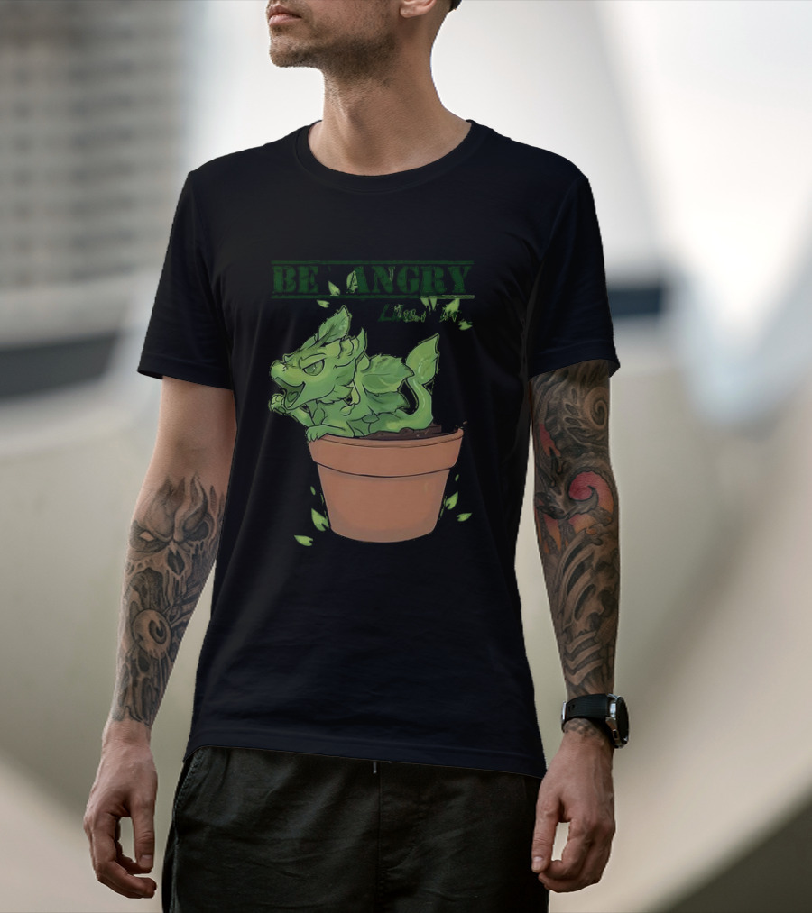 Mint Dragon Be Angry Like Minty In Pot With Leaves T-Shirt