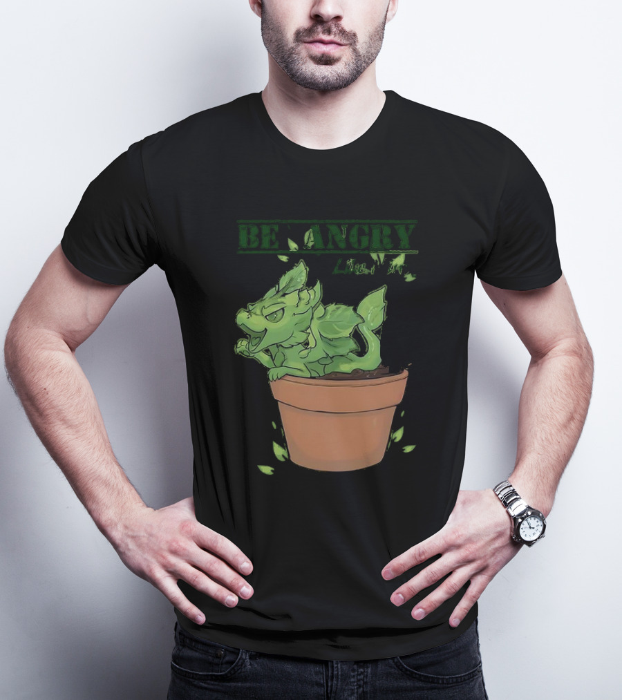 Mint Dragon Be Angry Like Minty In Pot With Leaves T-Shirt
