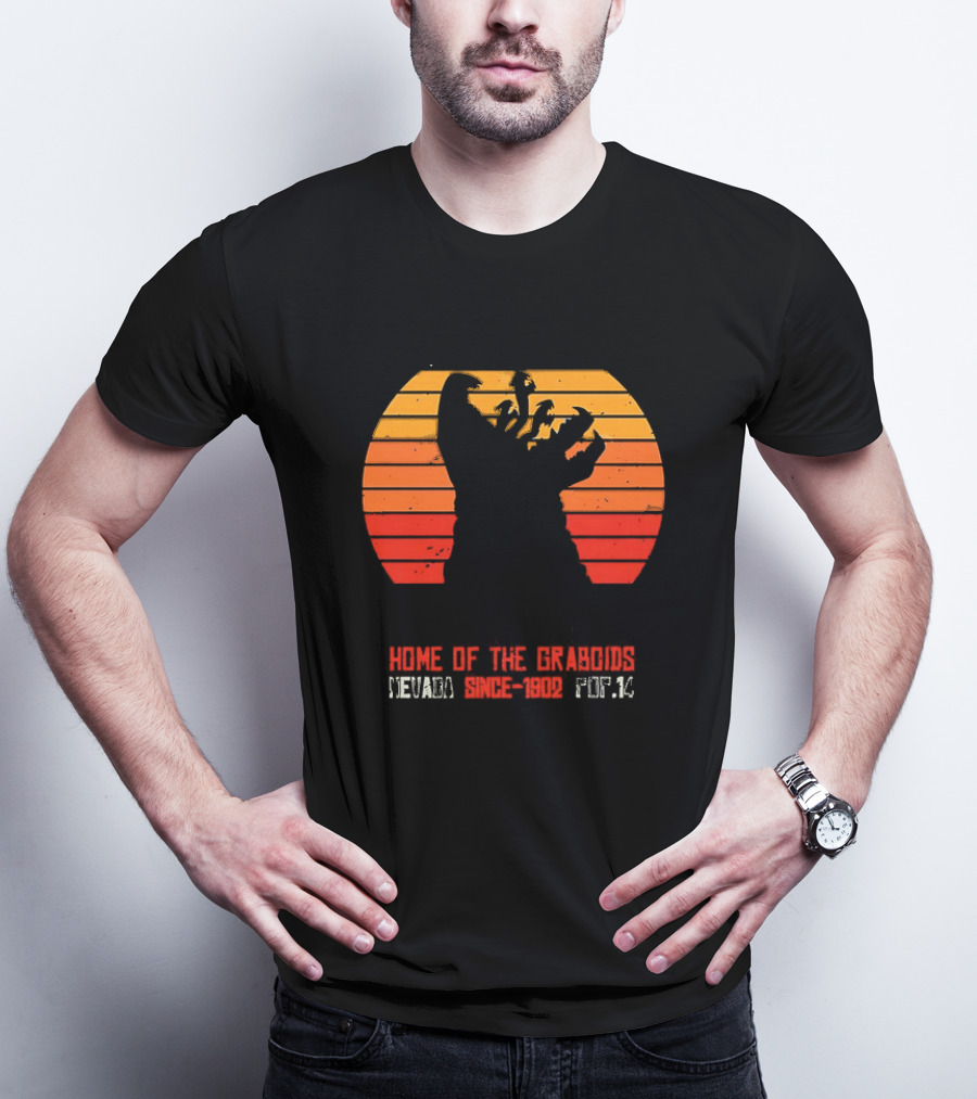 Perfection Nevada Home Of The Graboids Since 1902 Pop 14 Vintage Sunset T-Shirt