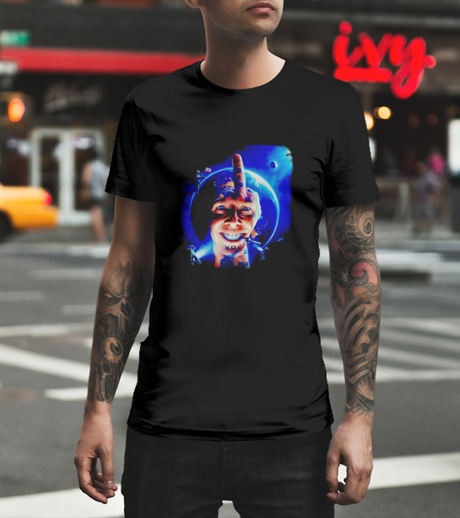 HOG Tom Middle Finger Space Grin T-Shirt