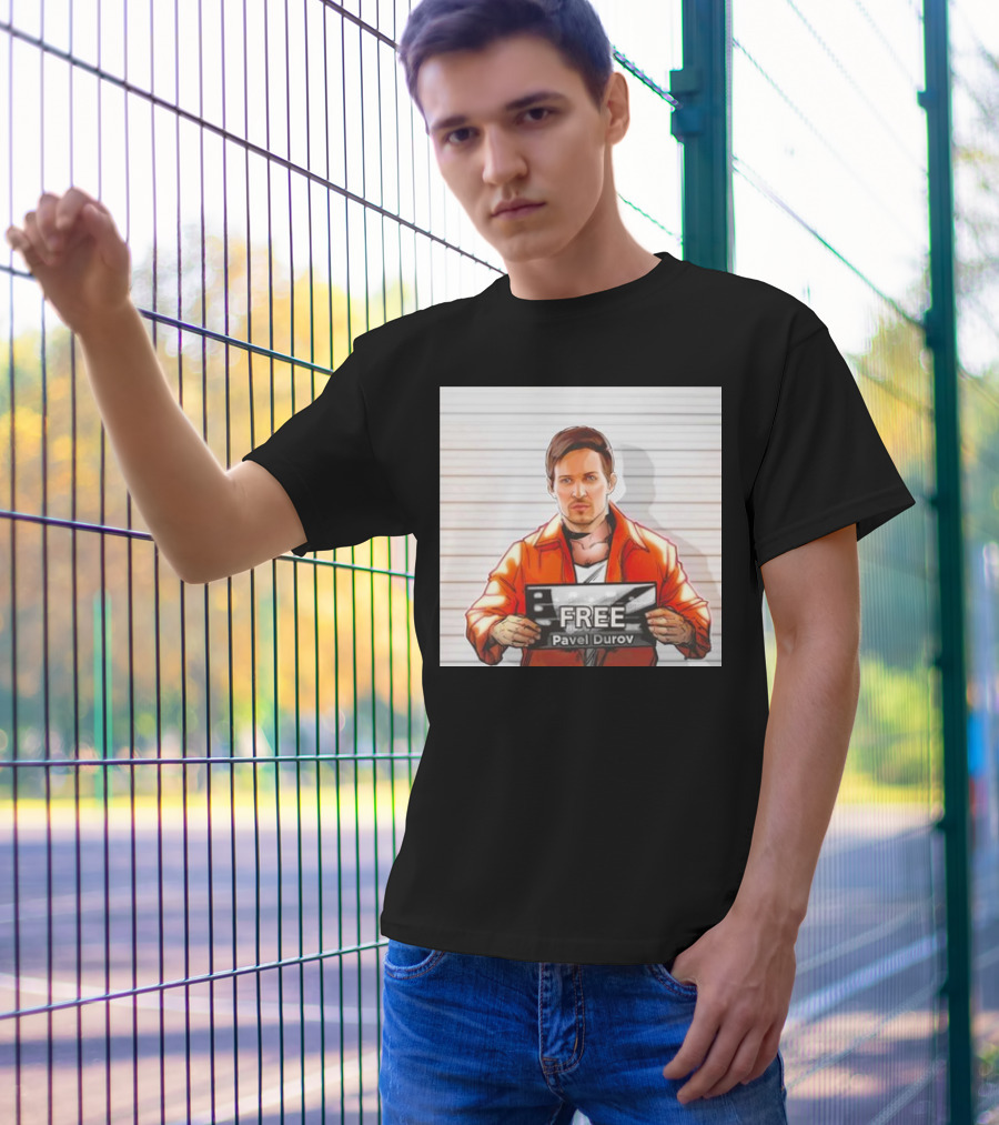Free Pavel Durov Mugshot Cartoon T-Shirt