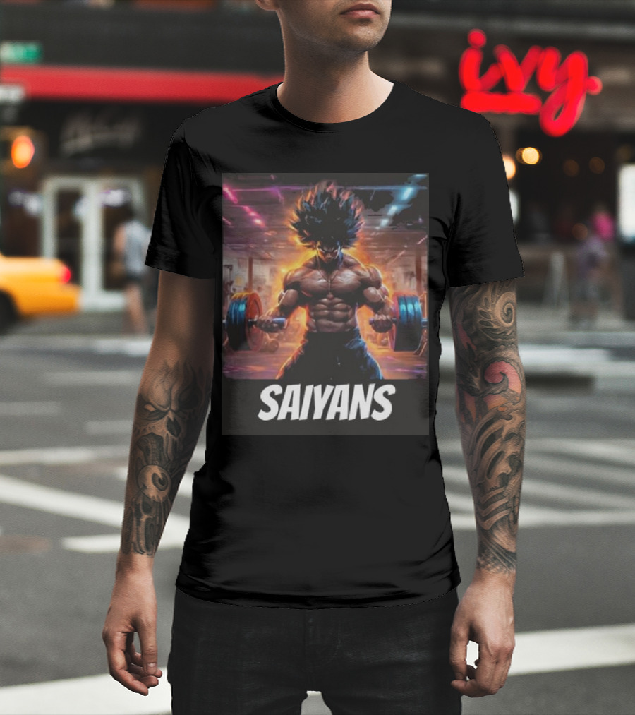 Saiyan Workout Gym Motivation Saiyans Strength Training Anime Fusion T-Shirt