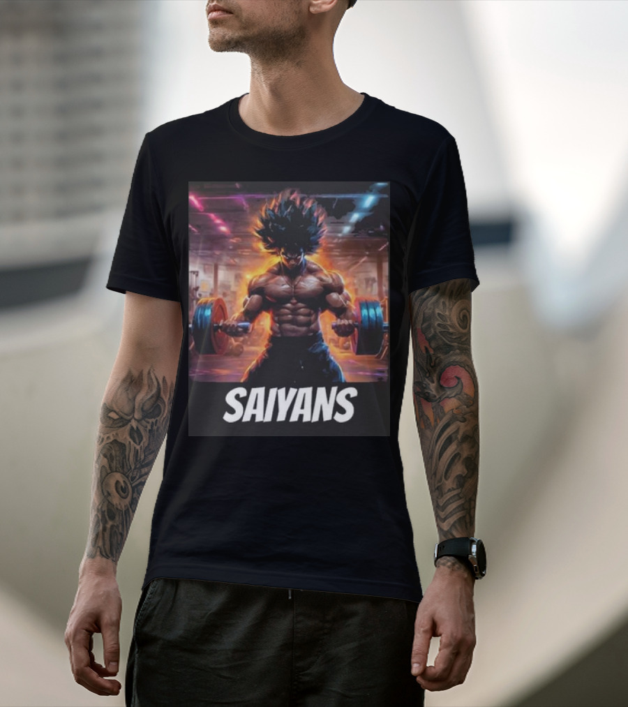 Saiyan Workout Gym Motivation Saiyans Strength Training Anime Fusion T-Shirt