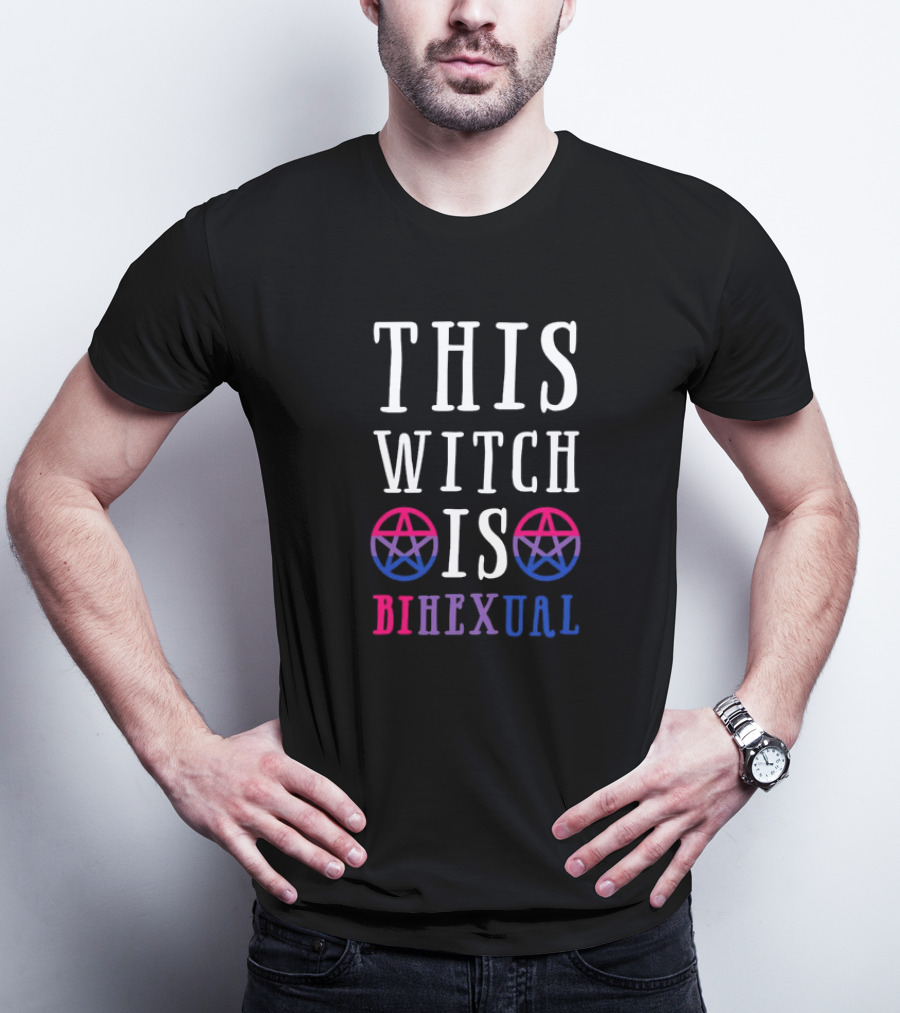 This Witch Is Bihexual With Pink And Blue Pentagrams T-Shirt